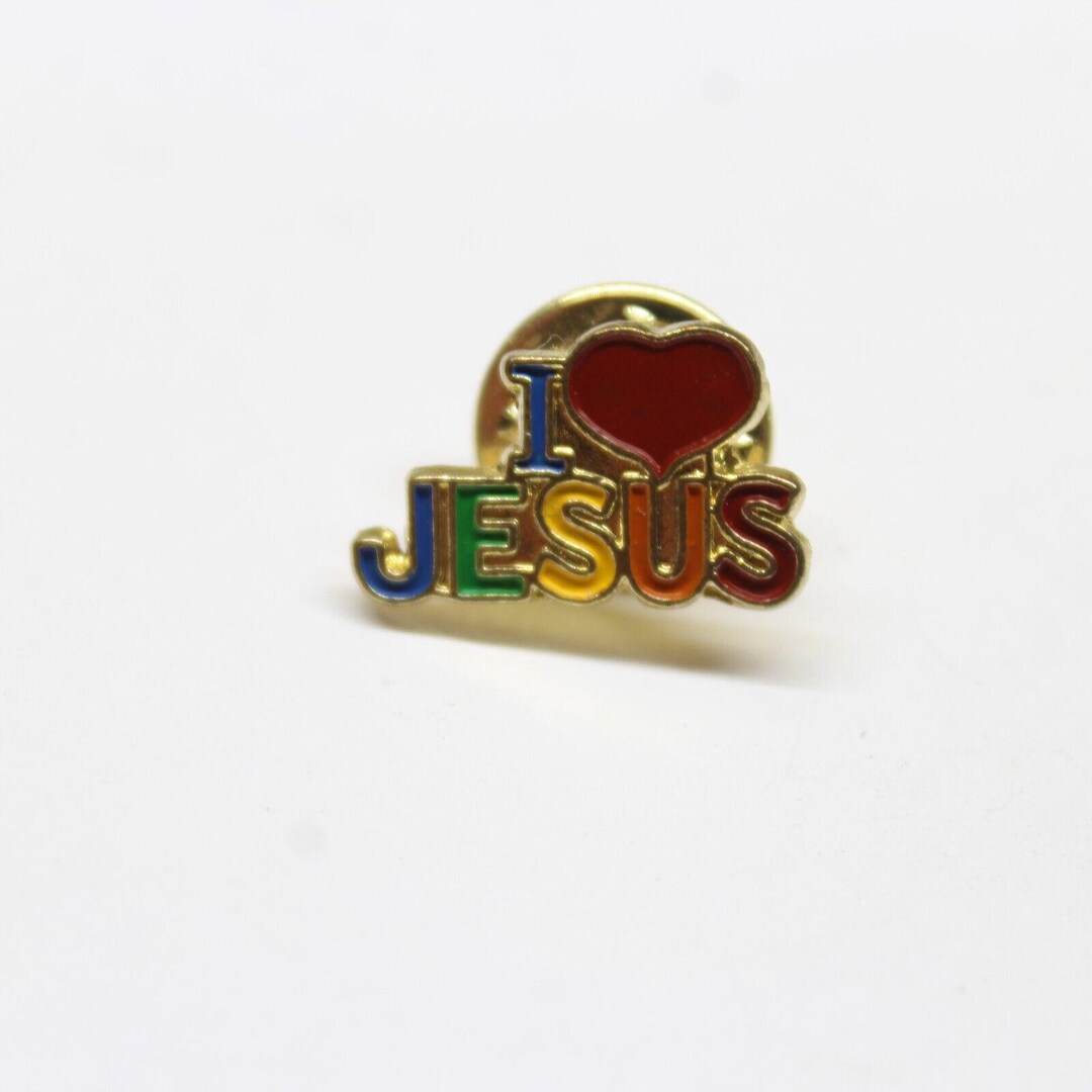 I Heart JESUS Rainbow Colors Small Love Heart Gold Tone Pin Lapel ...