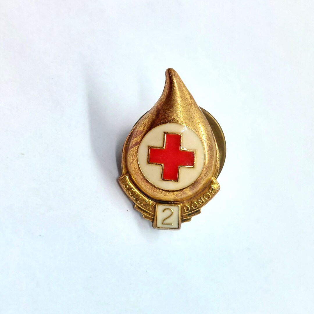 American Red Cross 2 Gallon Donor Pin Lapel Enamel Collectible Award ...