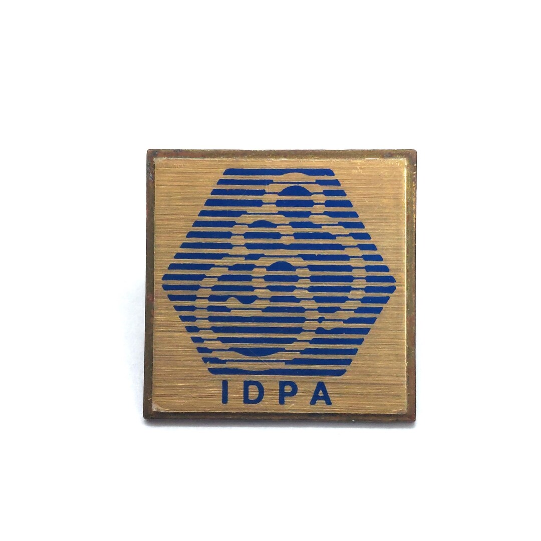 Vintage IDPA Logo Brass Tone Square Lapel Pin Insurance Dental Plan ...