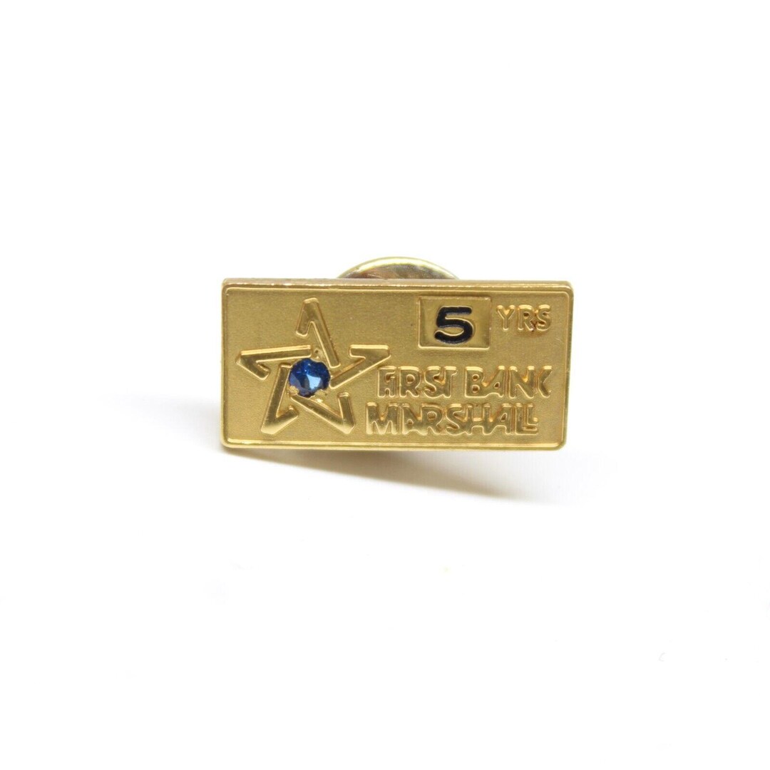 First Bank Marshall 5 Years Pin Award 1/10 10k Gold Filled Lapel ...