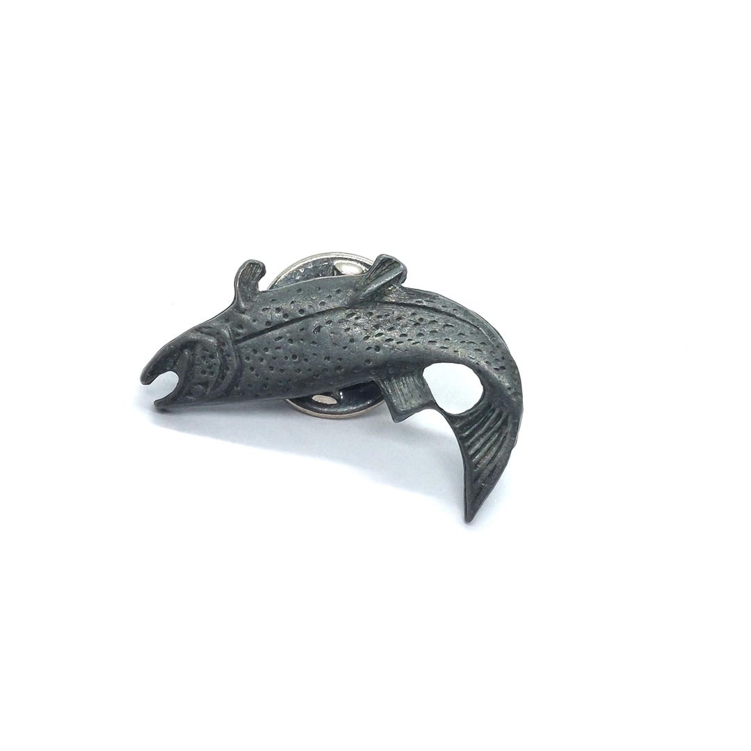 Leaping Trout Pin Fish Bass Fishing Angler Sportsman Wildlife Outdoor ...