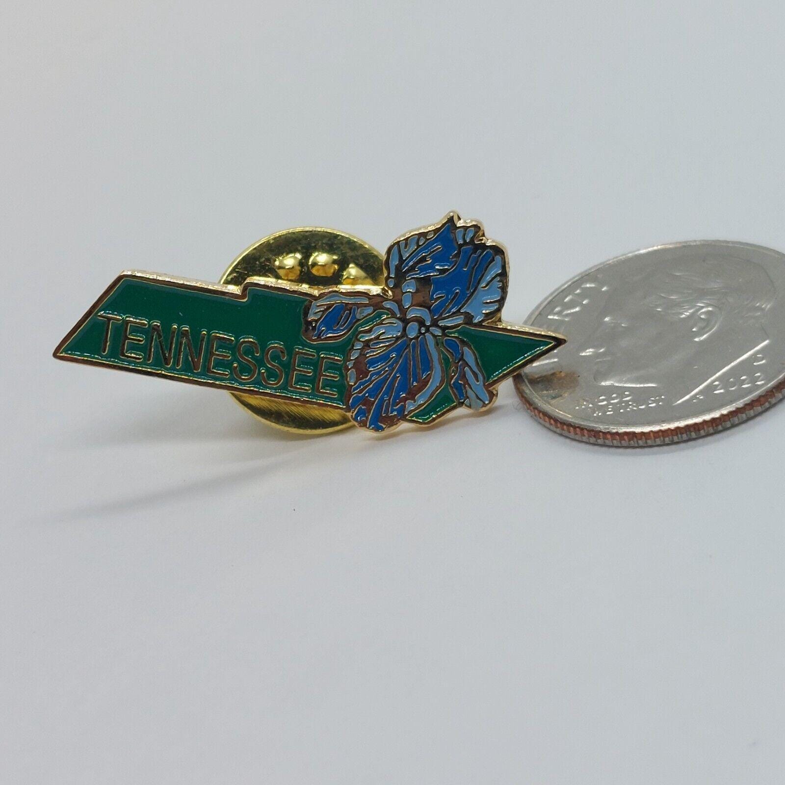 Tennessee State Map Iris Flower Pin Souvenir Lapel Enamel Collectible ...