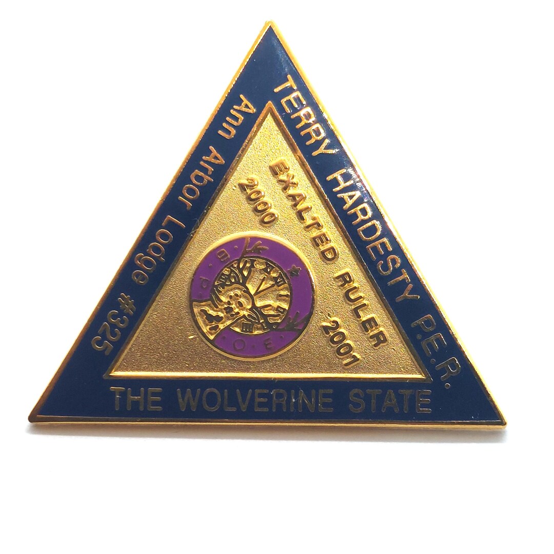 BPOE Ann Arbor Lodge 325 Exalted Ruler Triangle Pin Terry Hardesty 2000 ...