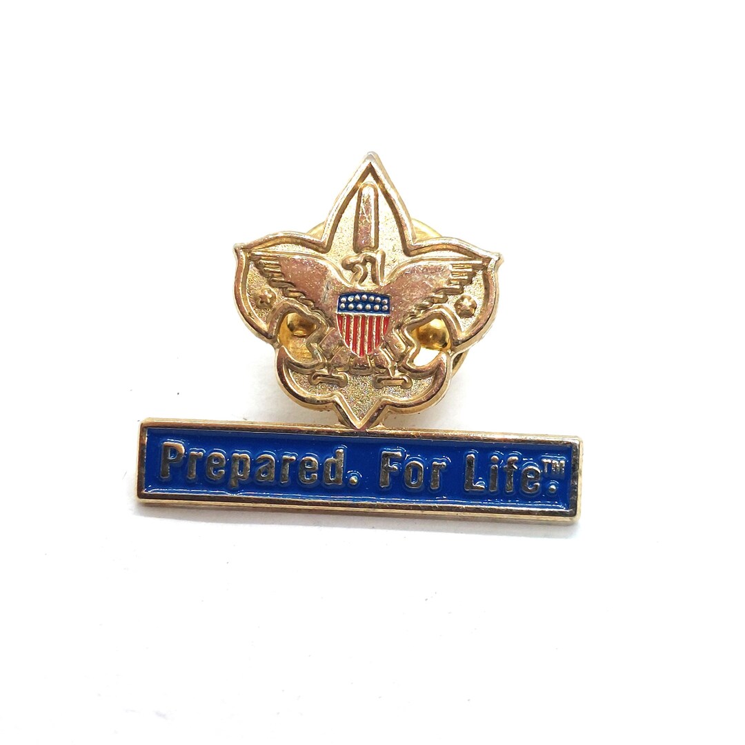 Boy Scouts Prepared for Life Motto Eagle Shield Fleur De Lis Lapel Pin ...