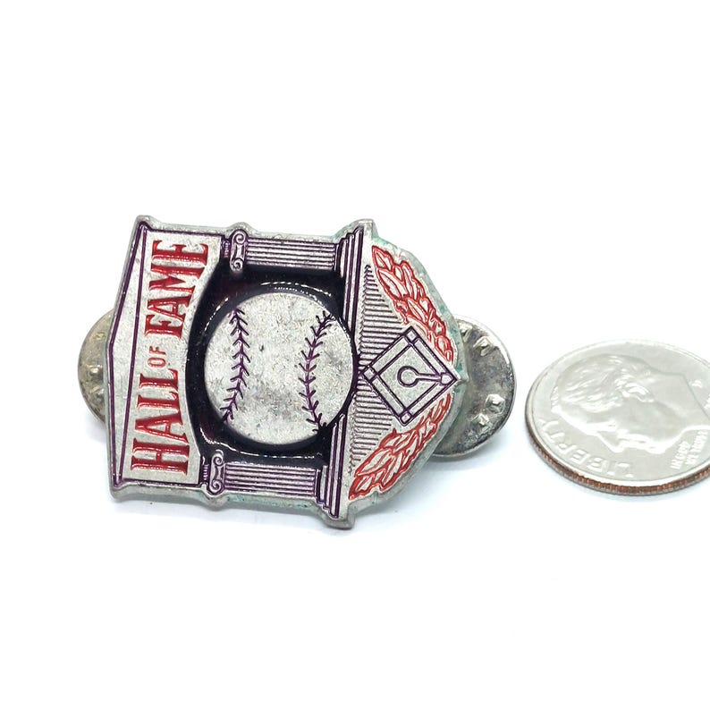 Baseball Hall of Fame Lapel Pin Sports Collectible Red White Silver ...
