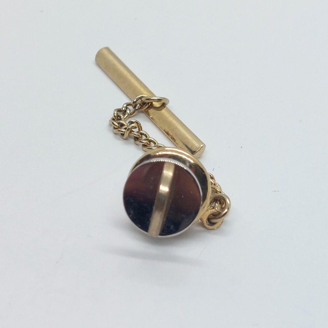 SWANK Tie Tack Fashion Jewelry Pin Round Gold Silver Tone Lapel - Etsy