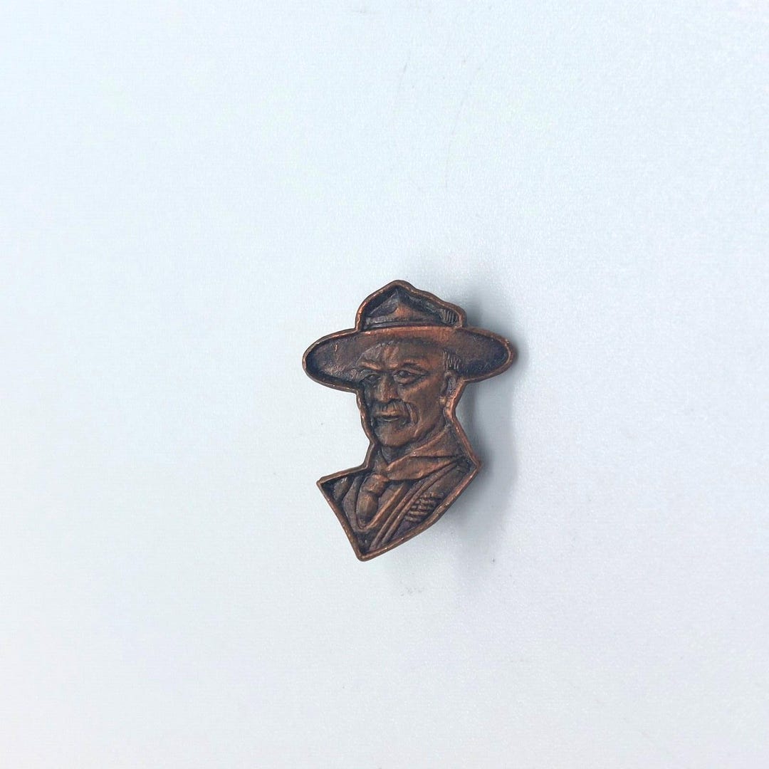 Vintage Lord Baden-powell Boy Scouts Pin Copper Tone Lapel Enamel ...