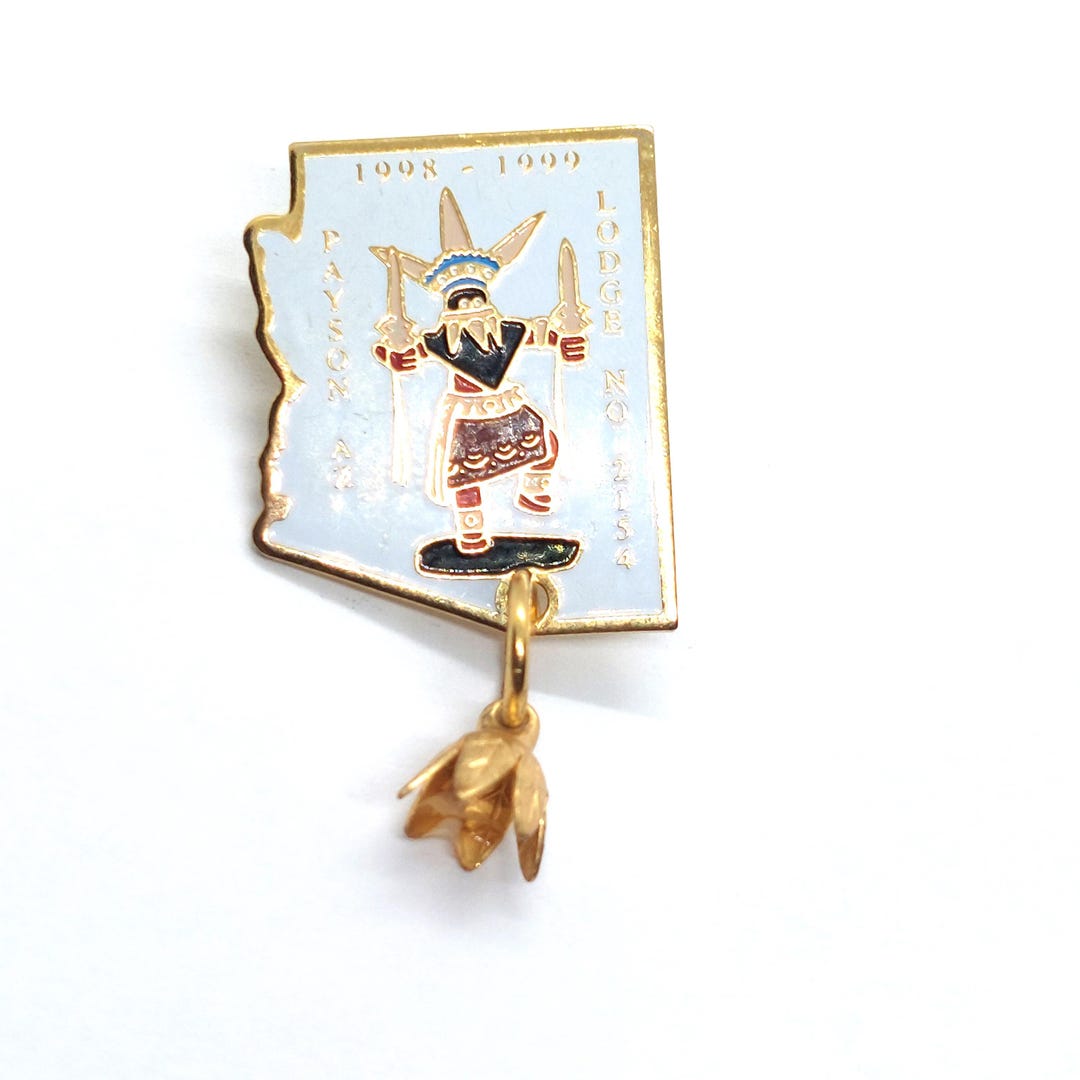 1998-1999 Payson Arizona Elks Lodge 2154 State Shape Lapel Pin With ...