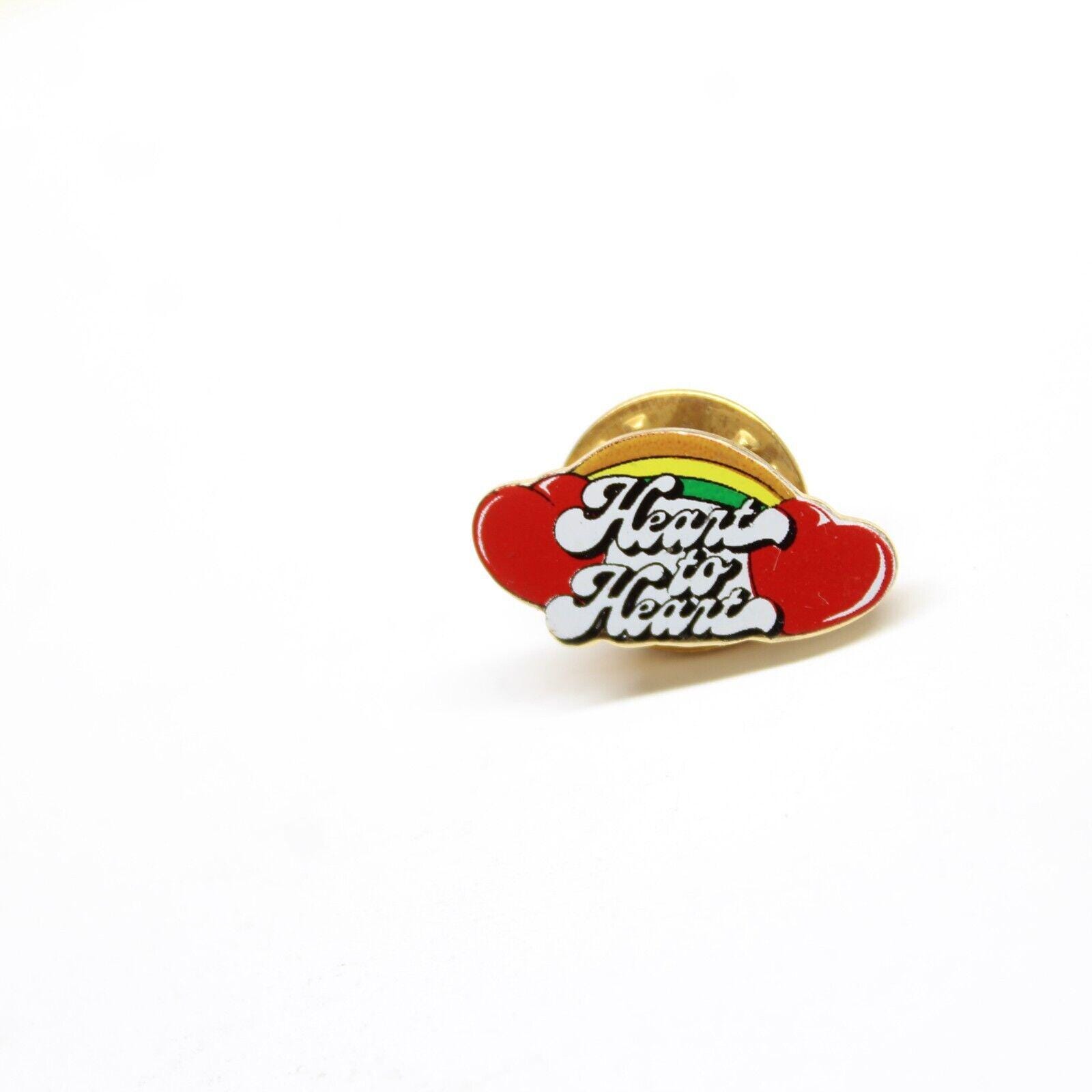 Heart to Heart Pin Red Hearts and Rainbow Lapel Enamel Collectible - Etsy