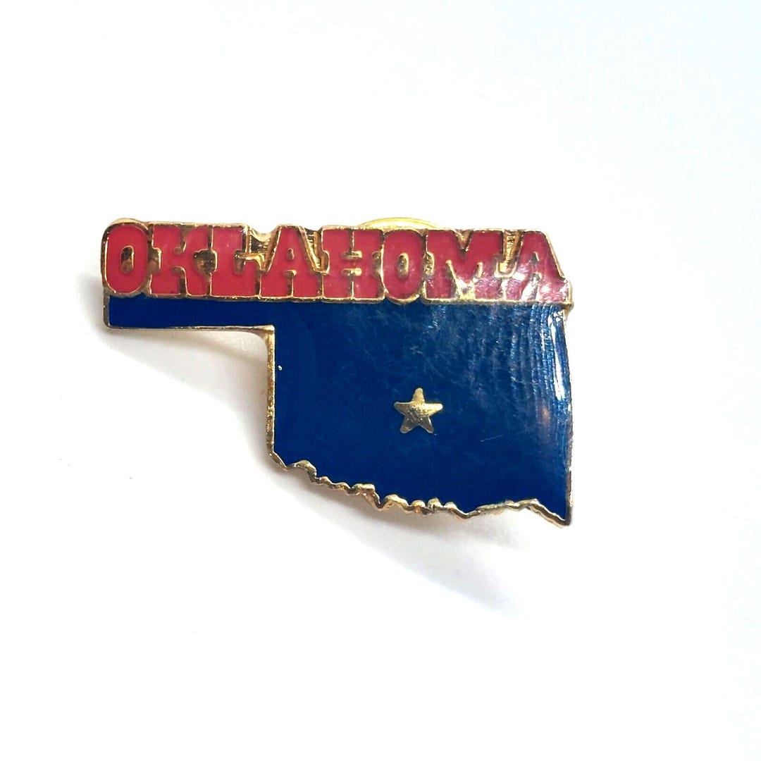 Oklahoma State Map Pin Lapel Enamel Collectible Souvenir - Etsy