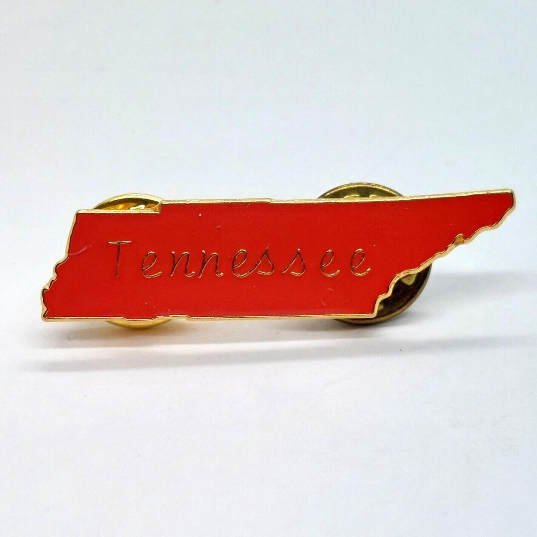 Tennessee State Map Pin Souvenir Orange Lapel Enamel Collectible - Etsy