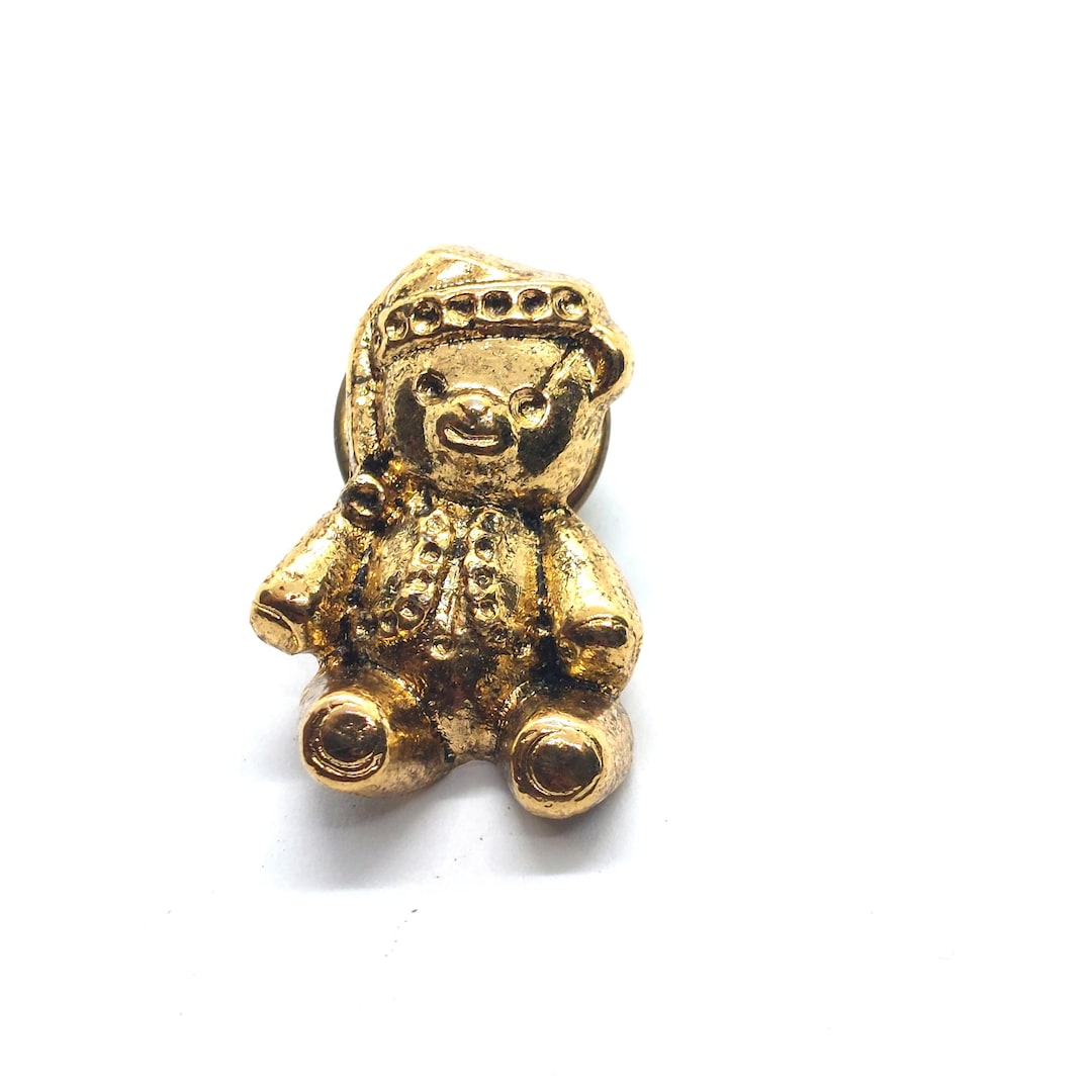 Teddy Bear Wearing Nightcap Sleepy Pin Cute Animal Pajama Party Lapel ...