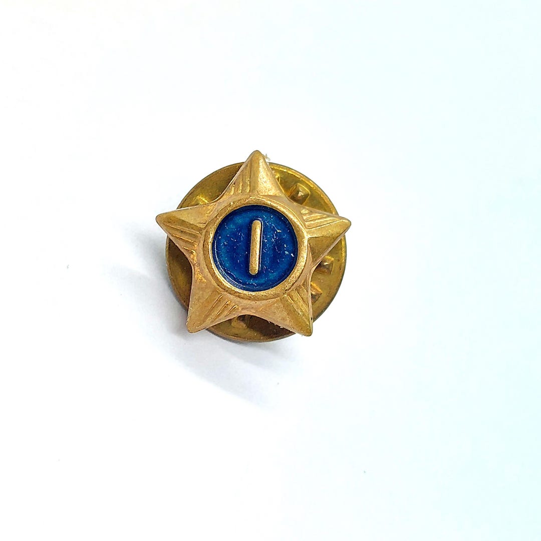 Vintage Boy Scouts BSA One 1 Year Service Star Award Gold Enamel Lapel ...