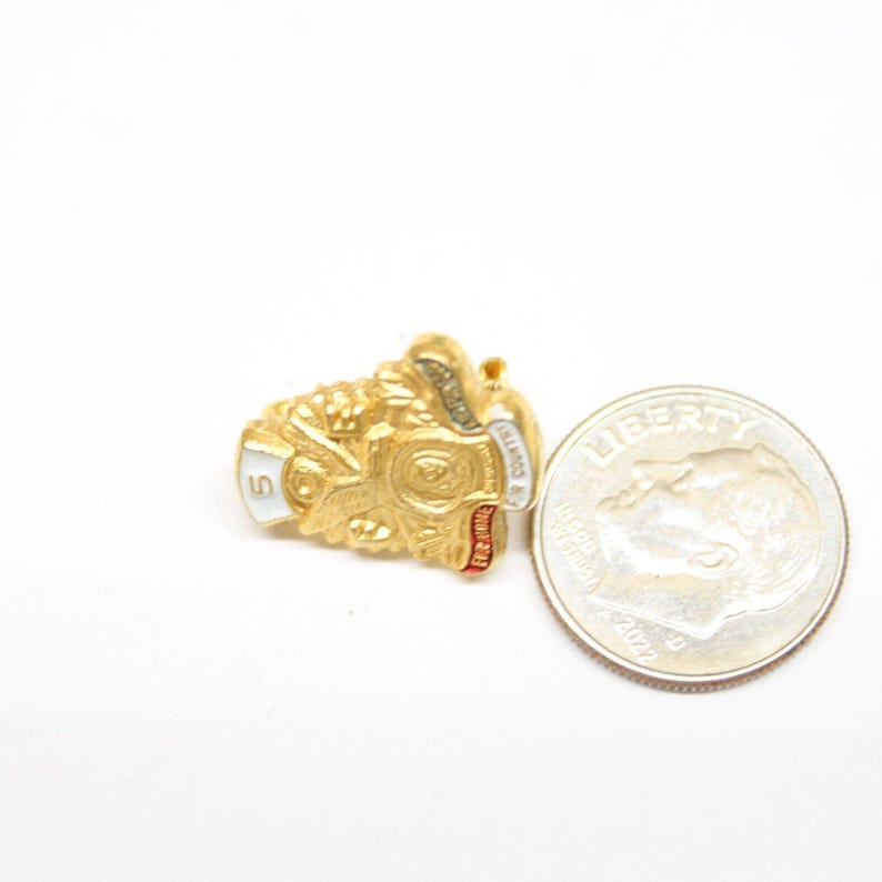 FOE Fraternal Order of Eagles 5 Years Pin Gold Color Lapel Enamel ...