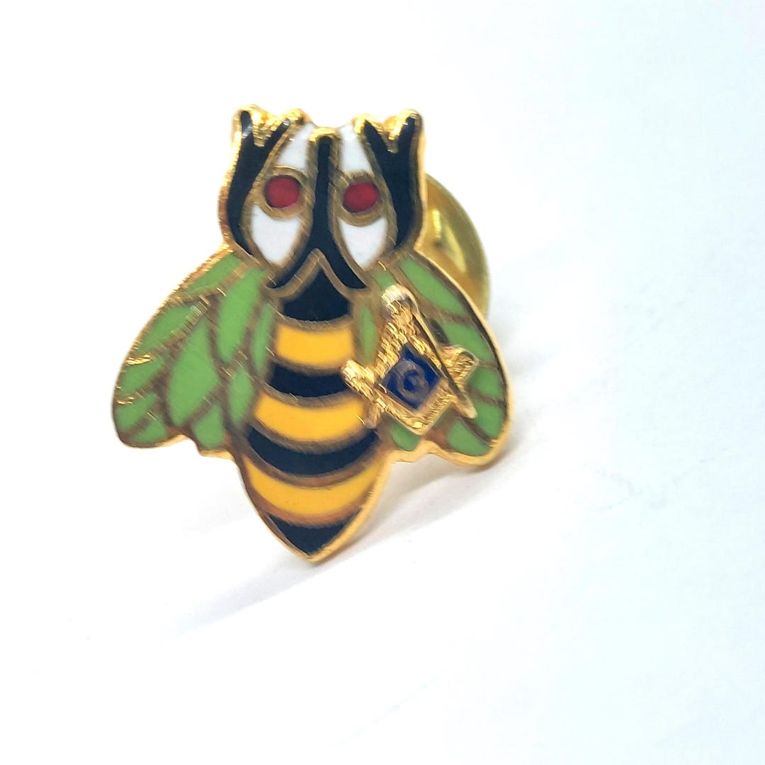 Vintage Honey Bee Masonic Pin Lapel Enamel Collectible - Etsy