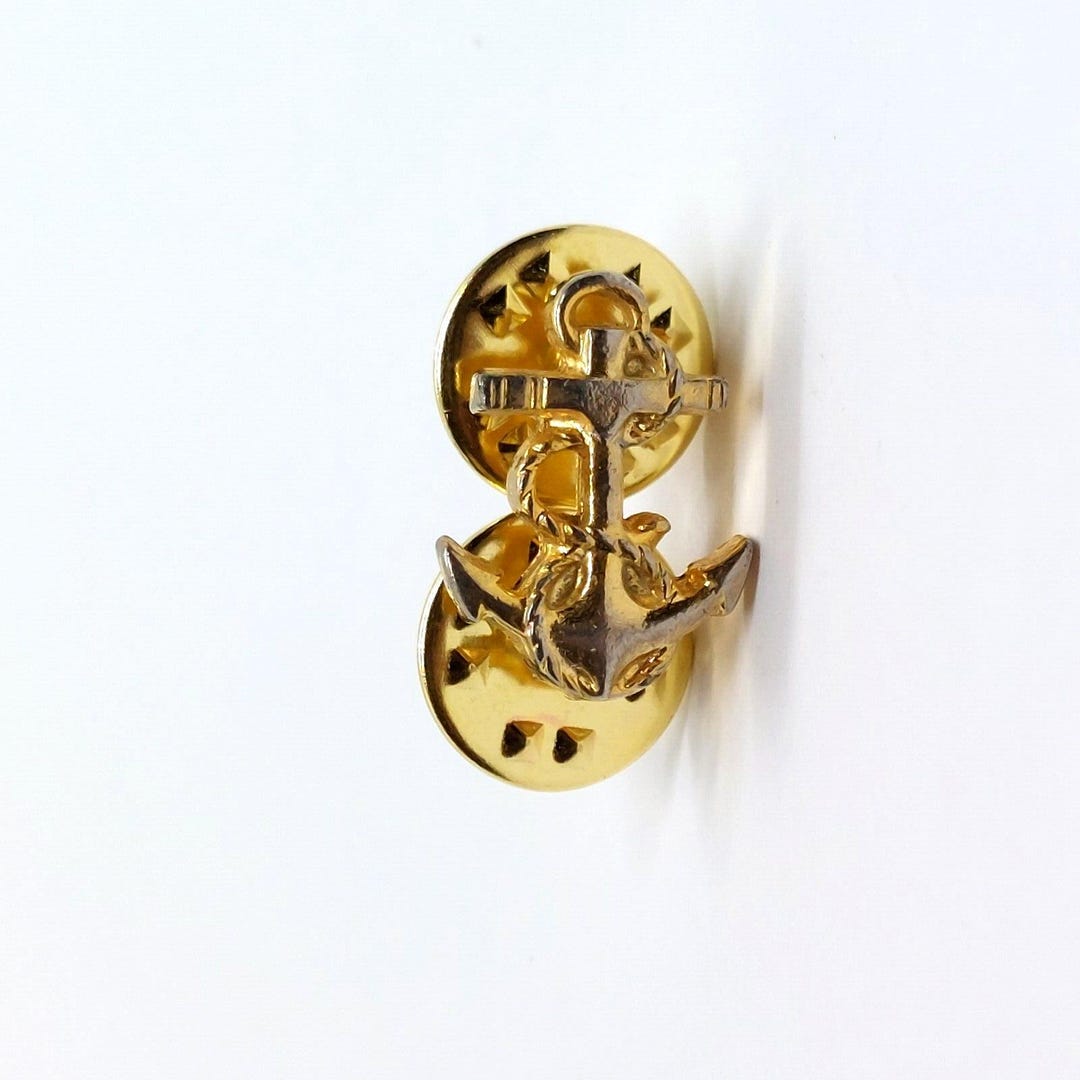 US Navy Anchor Pin Gold Tone Lapel Enamel Collectible - Etsy