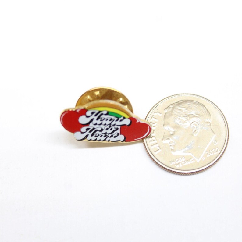 Heart to Heart Pin Red Hearts and Rainbow Lapel Enamel Collectible - Etsy