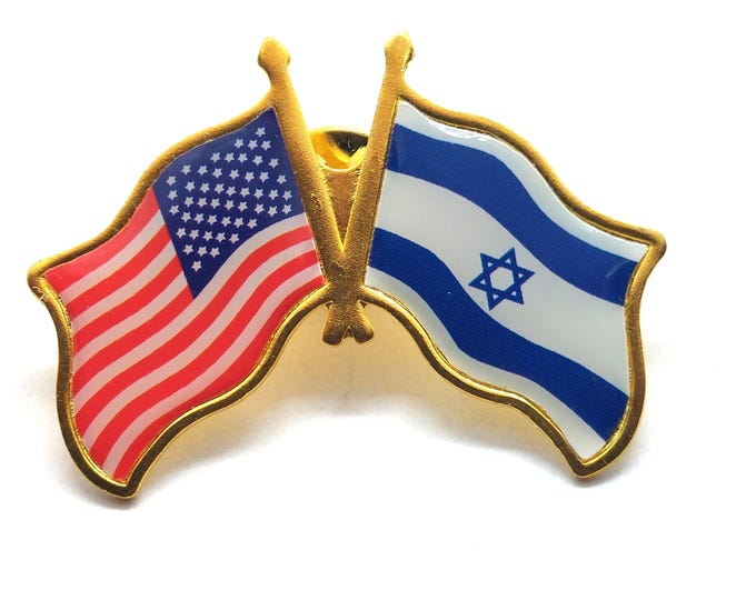 USA Israel Friendship Flags Lapel Pin Crossed American Israeli Flag ...