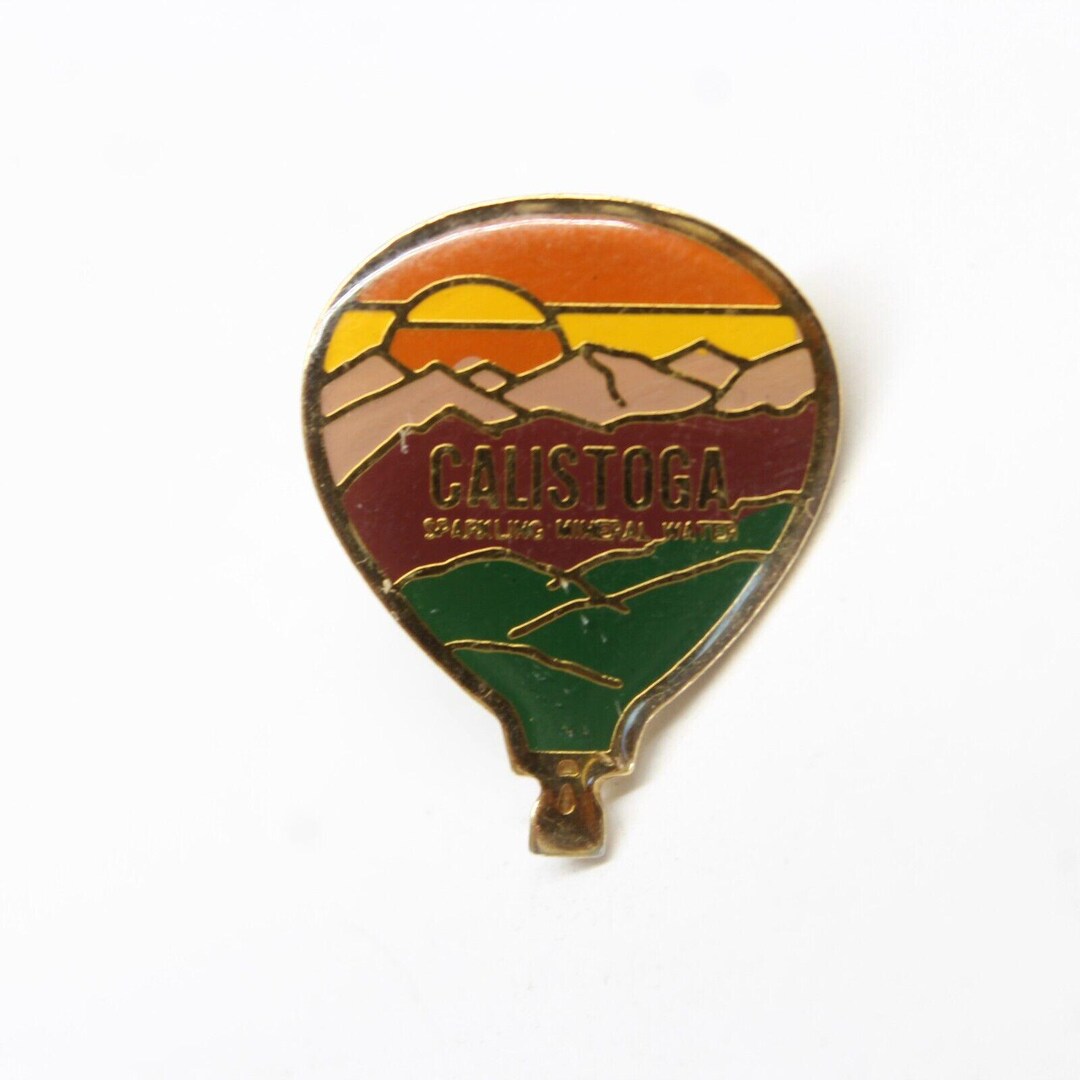CALISTOGA Sparkling Mineral Water Pin Hot Air Balloon Lapel Enamel ...