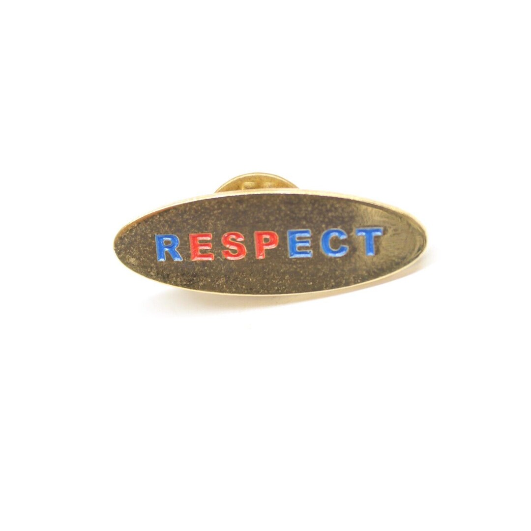 RESPECT Pin Oval Gold Tone Lapel Enamel Collectible - Etsy