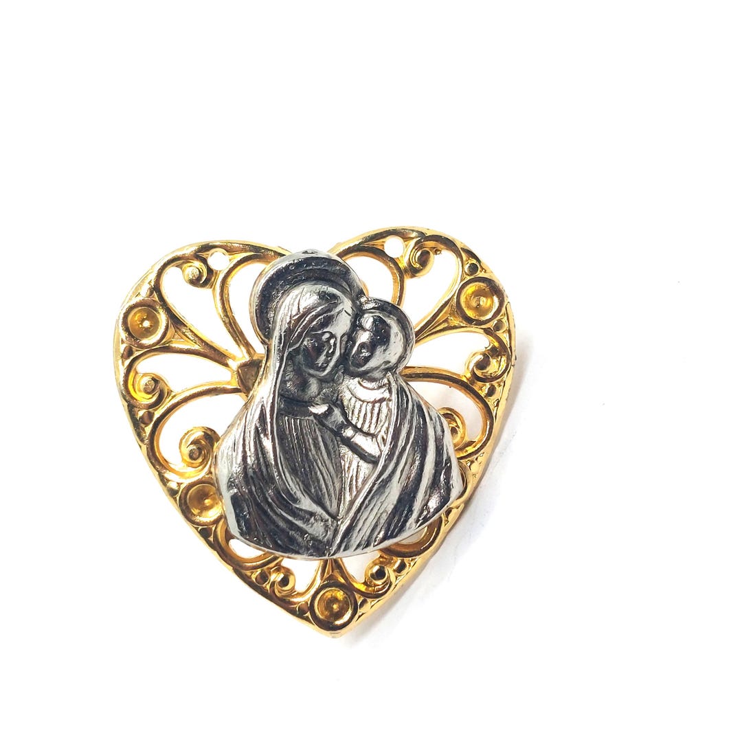 Virgin Mary Baby Jesus Pin Christian Religious Mother Child Vintage - Etsy