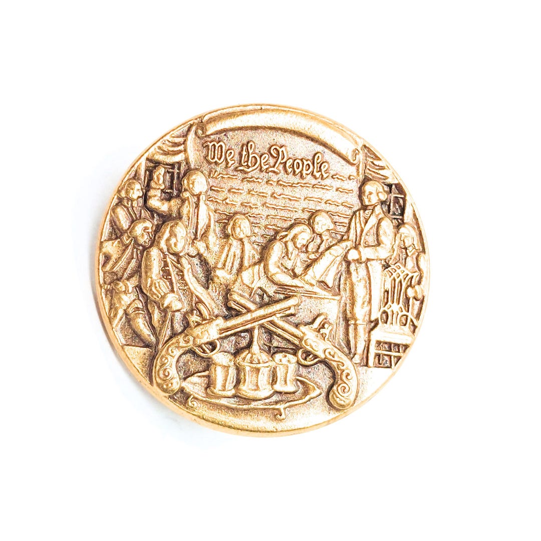 Vintage We the People Constitution Bronze Tone Pin Lapel Collectible - Etsy