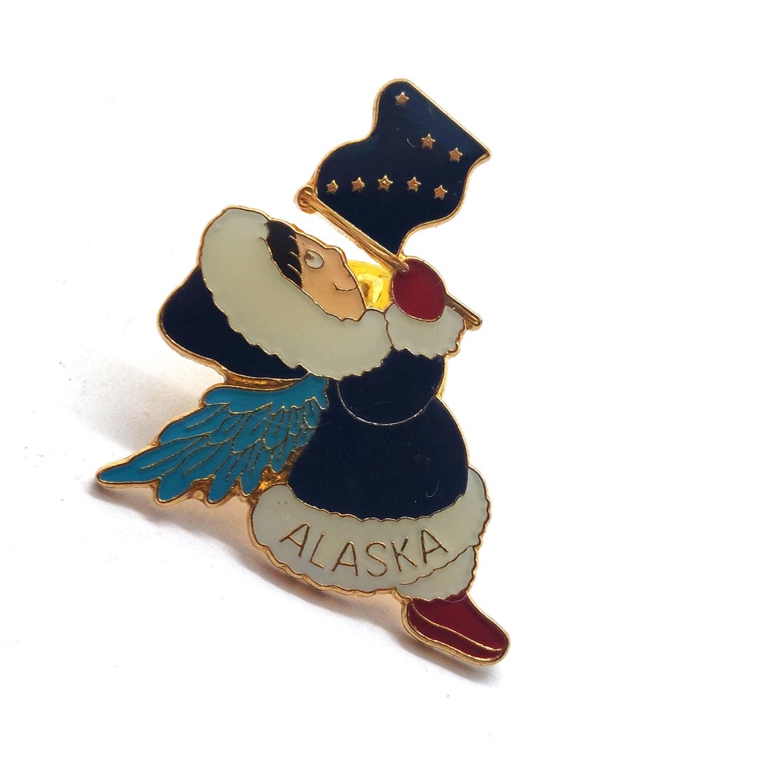 Alaska Angel Flag Character Pin Tourist Souvenir Enamel Winter Outfit ...