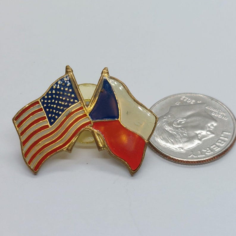 USA and Czech Flags Pin Lapel Enamel Collectible Vintage - Etsy