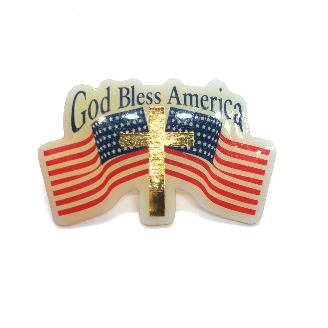 God Bless America Cross USA Flags Pin Lapel Enamel Collectible - Etsy