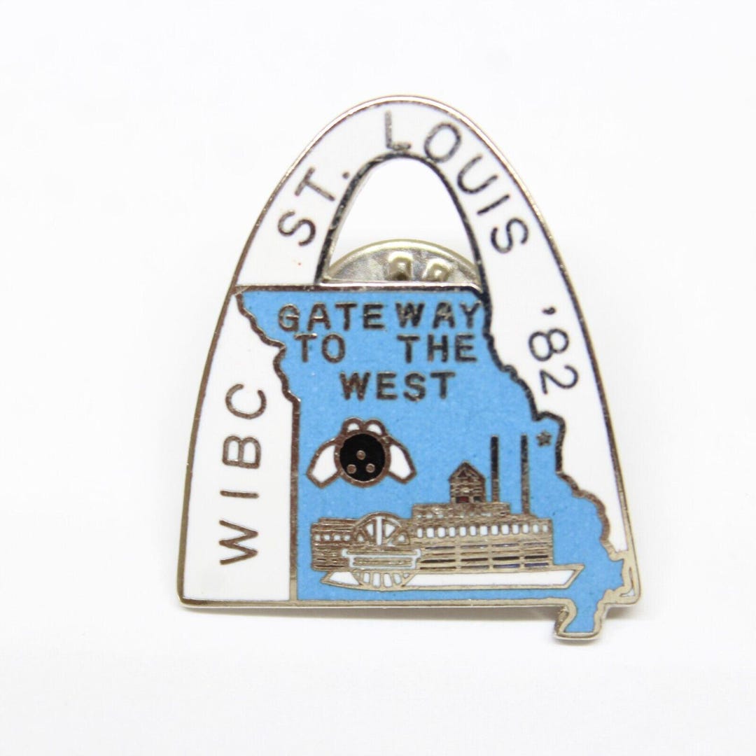 WIBC St. Louis 1982 Gateway to the West Bowling Pin Arch Lapel Enamel ...