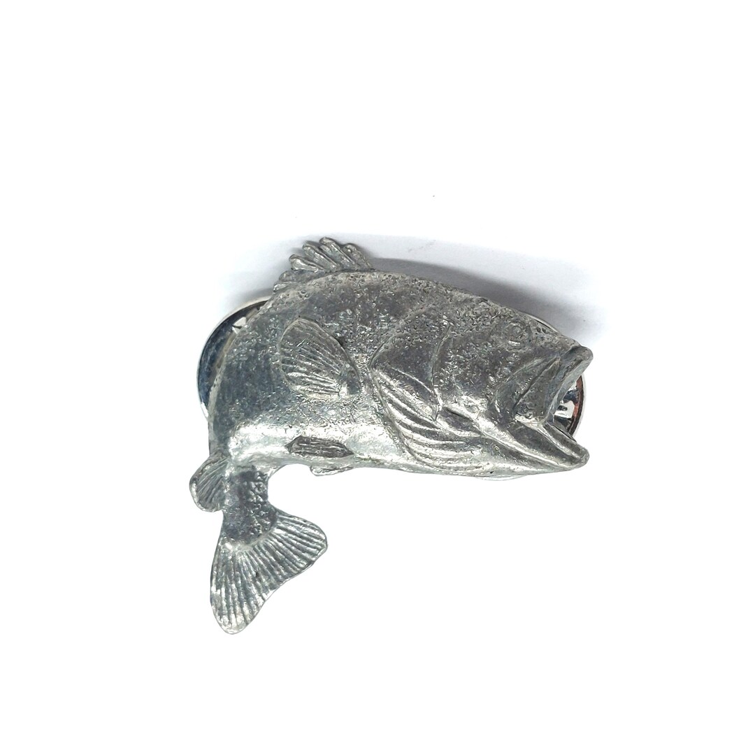 GG Harris Pewter Largemouth Bass Fish Pin 1989 Vintage Fishing ...