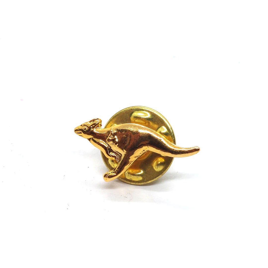 Gold Kangaroo Leaping Australia Souvenir Pin Wildlife Tourism Travel ...