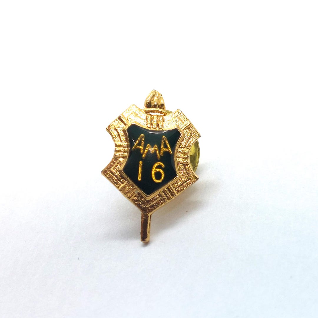 AMA 16 Year Pin Service Emblem Uniform Collectible Badge Vintage Award ...