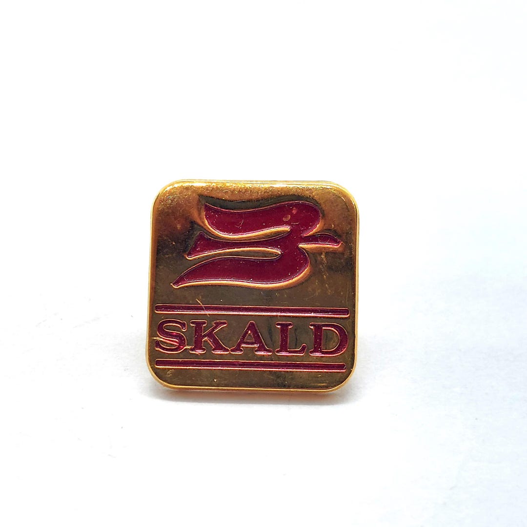Skald Pin Vintage Red Bird Company Logo Promo Corporate Advertising ...