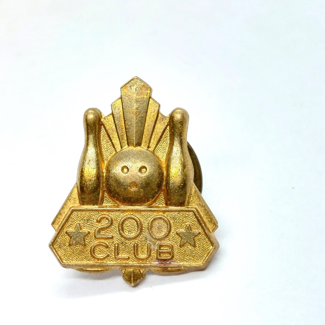 Vintage Bowling 200 Club Award Pin Gold Tone Lapel Collectible - Etsy