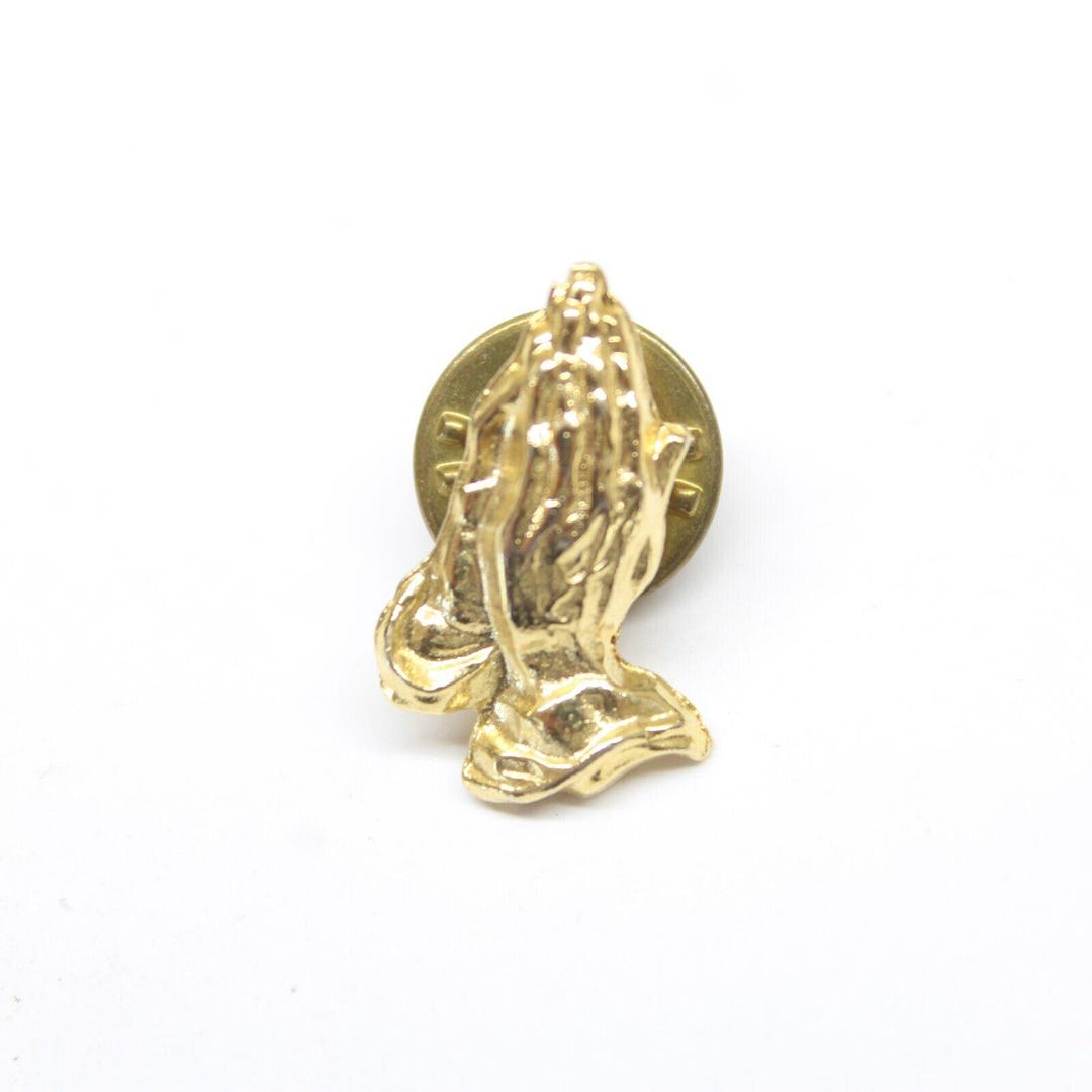 Praying Hands Pin Gold Tone Lapel Enamel Collectible Religious #2 - Etsy