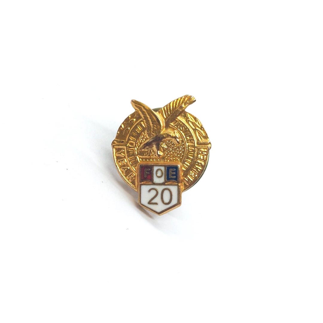 FOE Fraternal Order of Eagles 20 Year Member Pin Lapel Enamel ...
