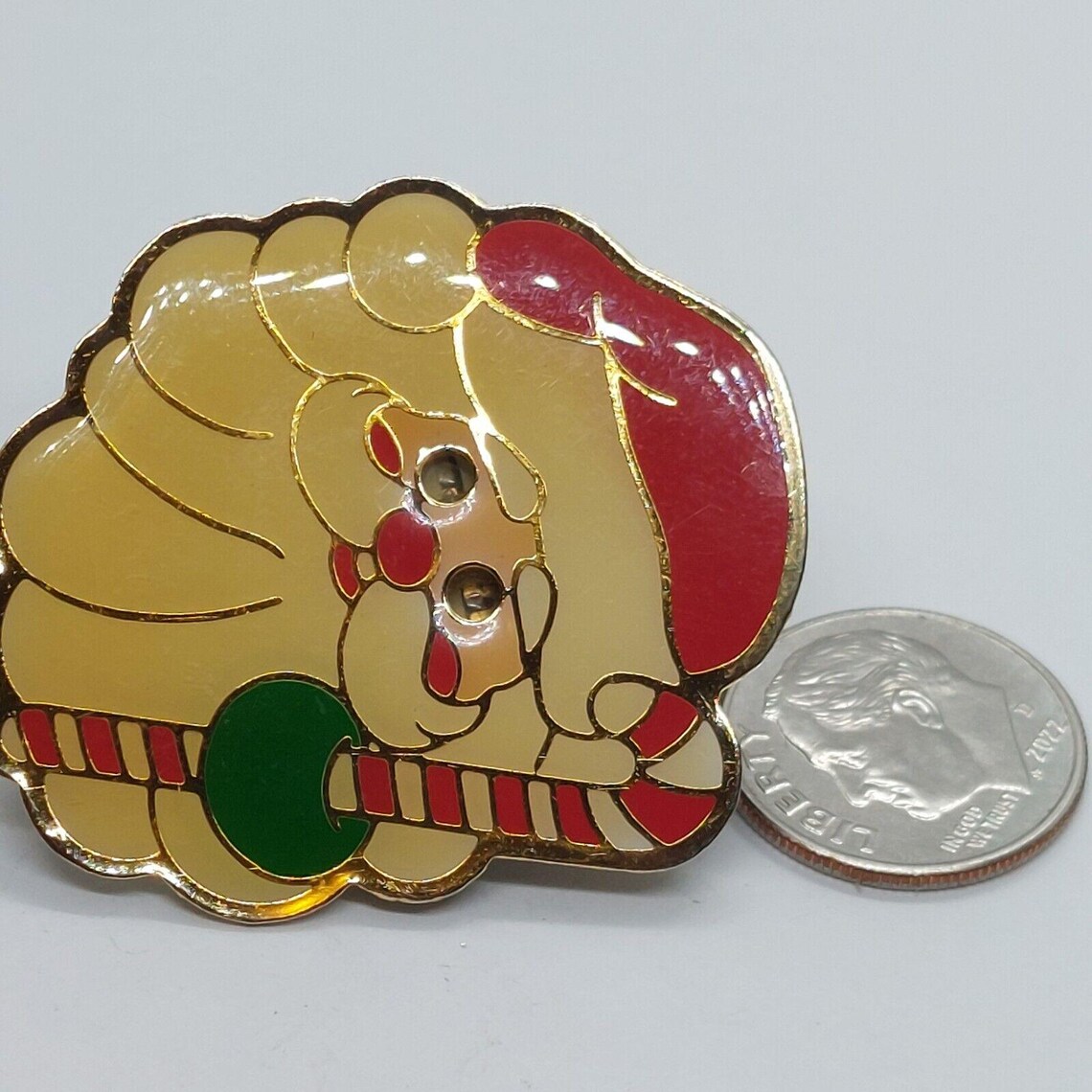 Santa Claus Head Candy Cane Pin Christmas Light up Lapel Enamel ...