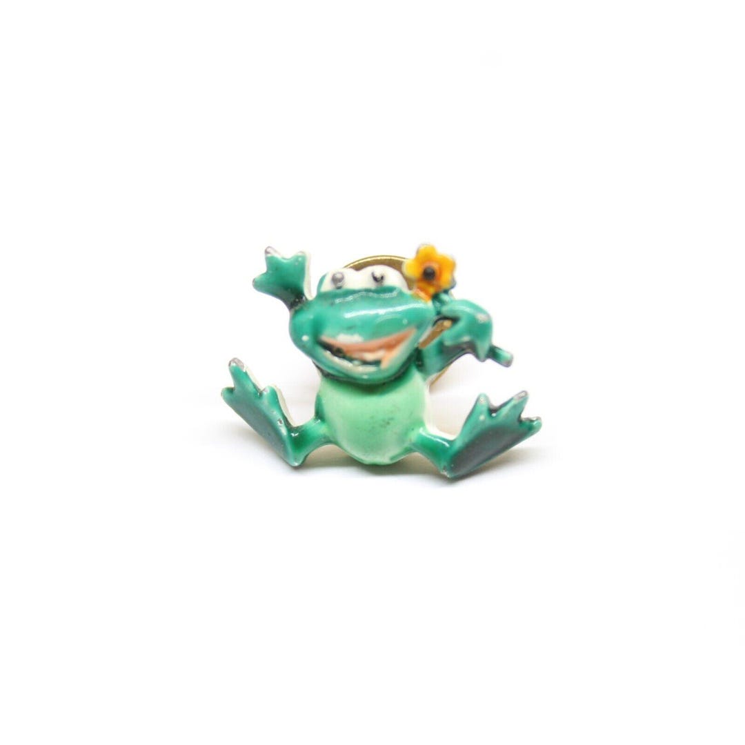 JJ Jonette Frog W/ Sunflower Pin Lapel Enamel Collectible - Etsy