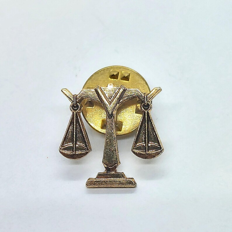 Scales of Society Pin Lapel Gold Tone Collectible Vintage - Etsy