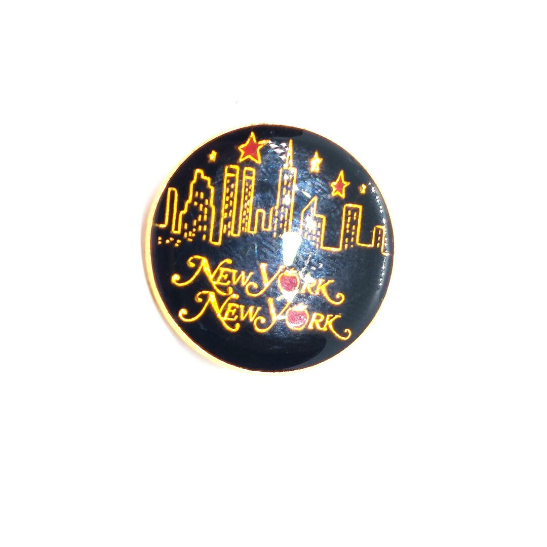 New York New York Skyline Pin Souvenir Lapel Enamel Collectible Vintage ...