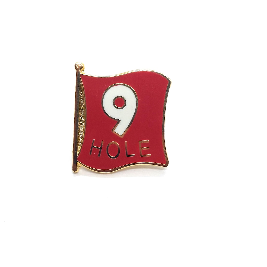 Hole 9 Red Flag Golf Pin Lapel Enamel Collectible Vintage - Etsy