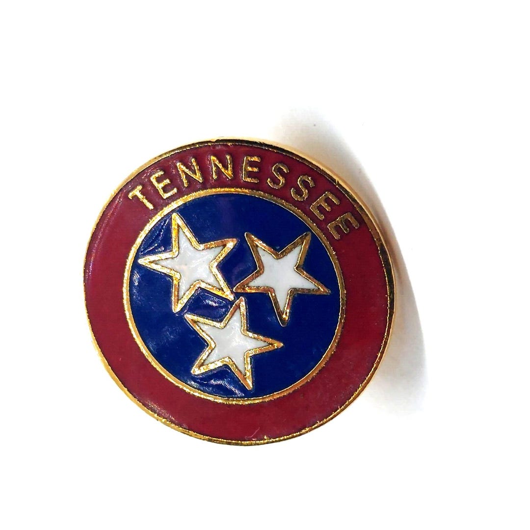 Tennessee State Flag Pin Souvenir Round Lapel Enamel Collectible - Etsy