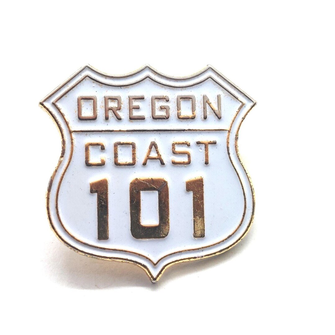 Oregon Coast Highway 101 Route Shield Pin Vintage Travel Souvenir ...