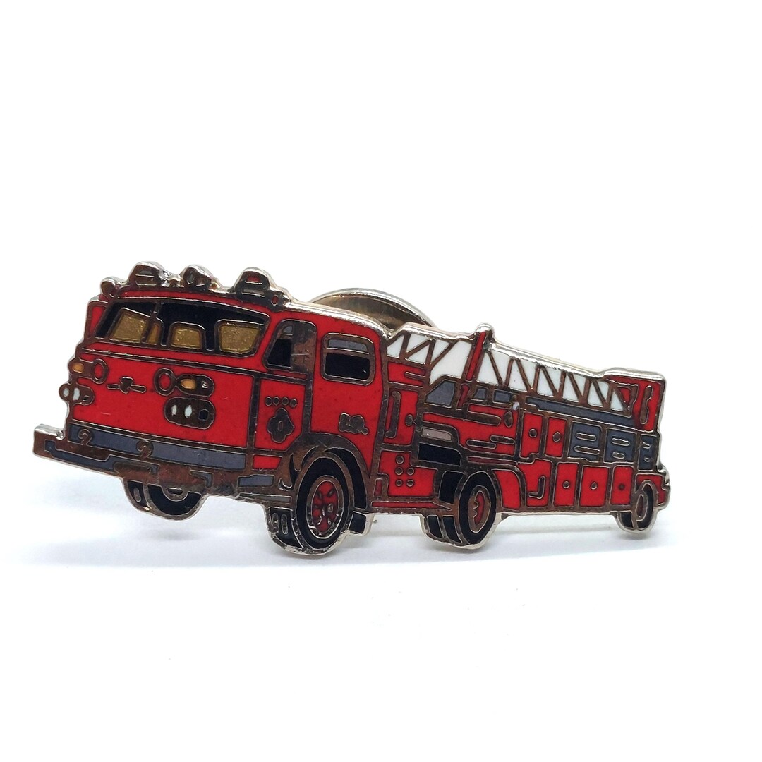 Vintage Red Fire Truck Pin Lapel Enamel Collectible Firefighter #2 - Etsy