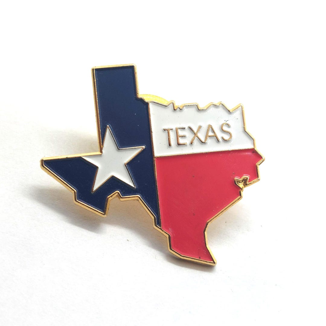 Texas State Flag Map Enamel Lapel Pin Lone Star Souvenir Travel Pride ...