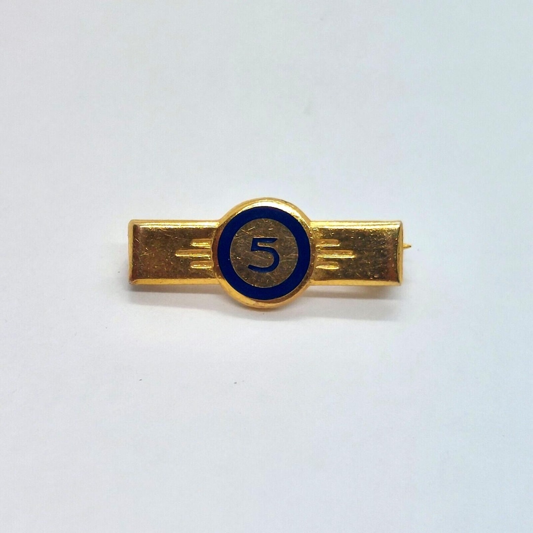 Service Award 5 Years Pin Badge Style Lapel Gold Tone Collectible - Etsy