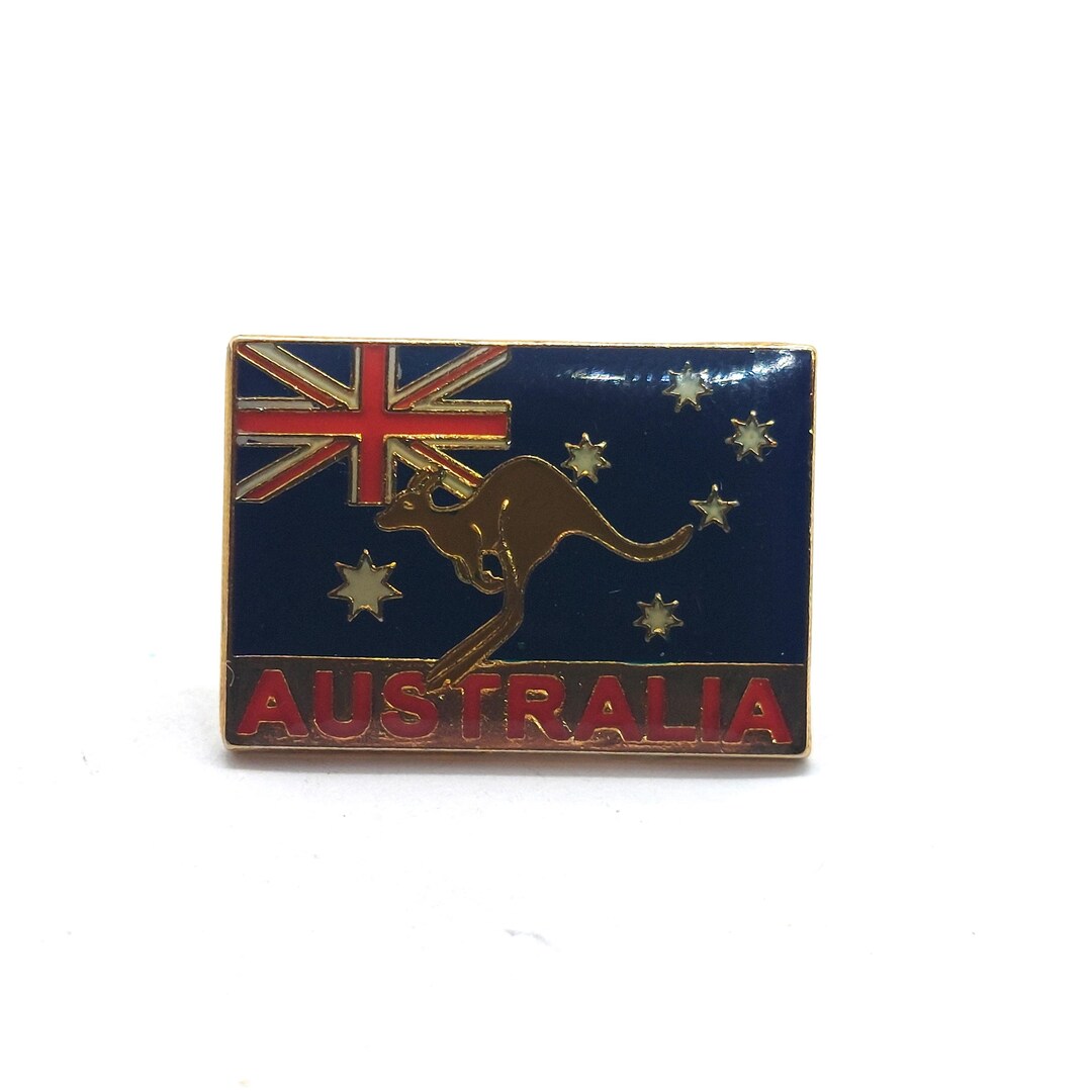Australia National Flag Kangaroo Pin Souvenir Travel Downunder Lapel - Etsy