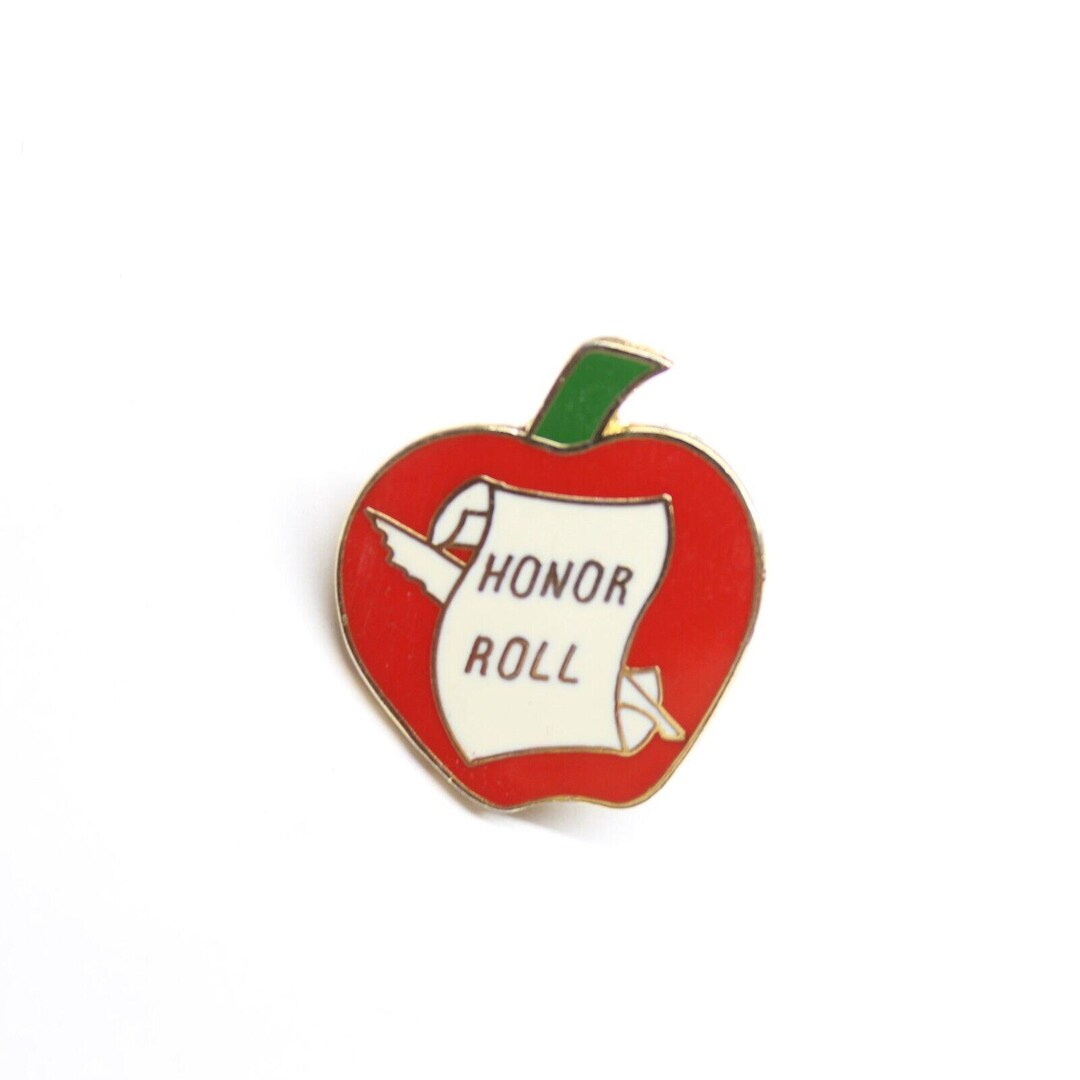 Honor Roll Red Apple Pin Lapel Enamel Collectible Award - Etsy