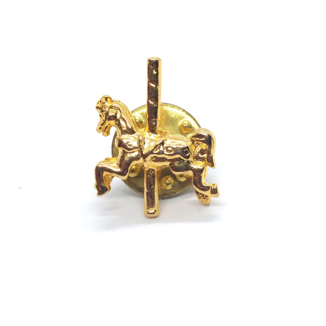 Vintage Carousel Horse Pin Gold Tone Lapel Collectible - Etsy